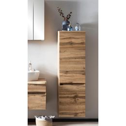 Midischrank Welltime, B:40cm H:130cm T:35cm, braun, MDF, Badezimmer, Schr&auml;nke, "Lienz"