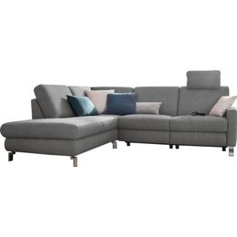 Ecksofa 3C CANDY, B:257cm H:89cm T:220cm, grau, Struktur ( 100% Polyester);Luxus-Microfaser weich: 98% Polyester, 2% Nylon, ;Struktur weich (mit