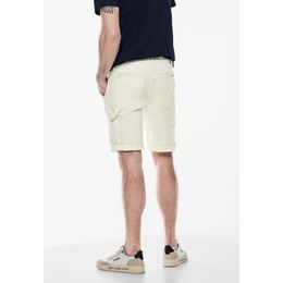 Street One MEN Herren Bermudas, wei&szlig;, Gr. 32, unifarben, Web, 90% Baumwolle, 8% Polyester, 2% Elasthan, Hosen, im Cargo-Style