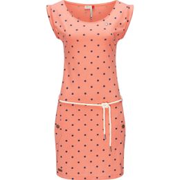 Ragwear Damen Sommerkleid "Tag Dots", orange, Gr. XXL, 100% Baumwolle, Kleider, leichtes Baumwoll Kleid mit Pünktchen-Muster