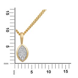 OROLINO Damen Kette mit Anh&auml;nger "Gold 585 mit 6 nat&uuml;rlichen Brillanten zus. 0,03ct.", 42/45cm, 0,03, Gold, L: 45 B: 6mm, gelb, Gold, B:6mm,