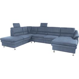 Sit & More Wohnlandschaft SIT & MORE, B:324cm H:90cm T:90cm, blau, Luxus-Microfaser 1 (100% Polyester);Luxus-Microfaser 2 (100% Polyester);Luxus-Microfaser