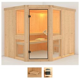 Karibu Sauna "Aline 3", ohne Ofen, (ohne Ofen), beige, Saunen, ohne Ofen