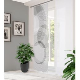 Schiebegardine HOME IN GREEN, B:60cm H:245cm, grau, Polyester, Wohnzimmer, Gardinen, "AFONSO", DIGITALBEDRUCKT, BAMBUSOPTIK RECYCELT