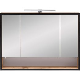 Spiegelschrank Schildmeyer, B:80cm H:65,6cm T:16cm, braun, Holzwerkstoff, Badezimmer, Schr&auml;nke, "Maxima made in Germany", Breite 80 cm, 3-t&uuml;rig,
