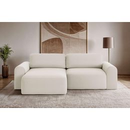 Ecksofa OTTO HOME, B:272cm H:84,5cm T:152cm, beige, 100% Polyester, Sofas, "LEOO universell Schlafsofa mit Bettkasten, Maße B/T/H: 272/152/84,5 cm",