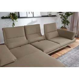 Ecksofa W.Schillig, B:291cm H:94cm T:164cm, braun, Longlife Xtra-Leder Z59: Glattleder mit modischer Pr&auml;gung. Hautst&auml;rke 0, 9 - 1, 1 mm, Wohnzimmer,