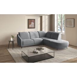 Sit & More Ecksofa SIT & MORE, B:258cm H:93cm T:249cm, grau, 100% Polyester, Wohnzimmer, Sofas, "Blues L-Form", wahlweise mit Klapptisch und USB