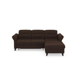Sit & More Ecksofa SIT & MORE, B:250cm H:87cm T:163cm, braun, 100% Polyester, Wohnzimmer, Sofas, "Mellum L-Form", Federkern, wahlweise mit Bettfunktion,