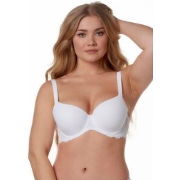 After Eden D-cup & up Damen T-Shirt-BH "LIV", AFTER EDEN D-CUP & UP, Gr. 70, weiß, Spitze, Obermaterial: 87% Nylon, 13% Elasthan, unifarben, Basic, BHs, verstellbare