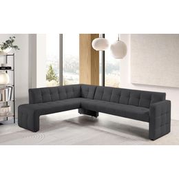 Essbank, B:265cm H:83cm T:199cm, grau, exxpo - SOFA FASHION, K&uuml;che, Sitzb&auml;nke, "Barista, bequem und elegant, hohe Bodenfreiheit", Eckbank Barista