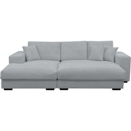 Polstergarnitur WERK2, B:286cm H:84cm T:184cm, grau, 90% Polyester, 10% Nylon, Sitzmöbel-Sets, "Eden L-Form + Hocker. Mega Couch Breite 286cm, Cord",