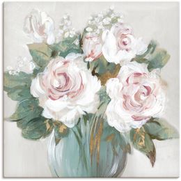 Leinwandbild Artland, B:70cm H:70cm, wei&szlig;, Wohnzimmer, Bilder, "Goldener Blumenstrau&szlig;", als Alubild, Outdoorbild, Leinwandbild, Poster in verschied.