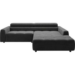 Ecksofa 3C CANDY, B:258cm H:68cm T:217cm, grau, 95% Polyester, 5% Nylon, Wohnzimmer, Sofas, "Denver auch mit Cord- und Easy care-Bezug,