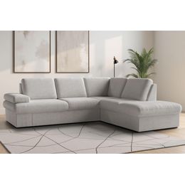 Sit & More Ecksofa SIT & MORE, B:238cm H:82cm T:202cm, grau, 100% Polyester, Wohnzimmer, Sofas, "Moreno L-Form, B: 238 cm", mit Armteilverstellung, optional