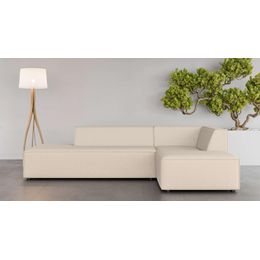 Ecksofa OTTO HOME, B:270cm H:72cm T:180cm, beige, 100% Polyester, Wohnzimmer, Sofas, "Ecksofa Cavan mit Ottomane links oder rechts bestellbar",