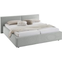 Meise M&ouml;bel Polsterbett MEISE.M&Ouml;BEL, B:220cm L:227cm, grau, Betten, "Cube wahlweise mit Matratze und Bettkasten", extra flaches Kopfteil, erh&auml;ltlich in den
