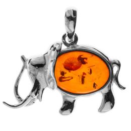 OSTSEE-SCHMUCK Damen Kettenanh&auml;nger "OSTSEE-SCHMUCK Anh&auml;nger Elefant Anh&auml;nger Elefant", 27x30mm, Silber 925 (Sterlingsilber), 4 g, wei&szlig;, Silber 925