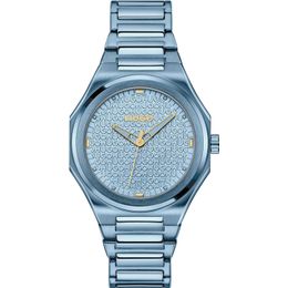 Hugo Damen Quarzuhr "GRAIL FOR HER", blau, Armbanduhren, Armbanduhr, Damenuhr, analog, Edelstahlarmband