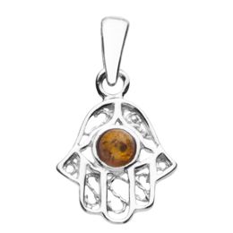 OSTSEE-SCHMUCK Damen Kettenanh&auml;nger "OSTSEE-SCHMUCK Anh&auml;nger kleine Hand Anh&auml;nger kleine Hand", 18 x 10mm, Silber 925 (Sterlingsilber), 0,8 g, wei&szlig;,