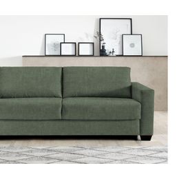 Schlafsofa Bali, B:215cm H:20cm, grün, 100% PES, Wohnzimmer, Sofas, "Denver, Dauerschläfer", in 140er und 160er Breite, inkl. Ergoflex-Unterfederung