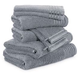 M&ouml;ve Handtuch Set M&Ouml;VE, grau, Walkfrottier, Obermaterial: 100% Baumwolle, Handtuch-Sets, "New Classic", Waschhandschuhen, G&auml;ste-, Hand- und Duscht&uuml;chern,
