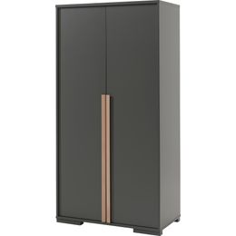 Kleiderschrank Vipack, B:98,5cm H:195,2cm T:56cm, grau, Holzwerkstoff, Kinderzimmer, Schr&auml;nke, "London", mit Melamin-Oberfl&auml;che und Soft-Close