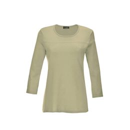 GOLDNER Damen Rundhalspullover "Pullover mit schönem Ajourmuster"baummoos, Gr. 44, Obermaterial: 100% Polyacryl PAN., Pullover