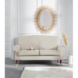 2-Sitzer Home Affaire, B:160cm H:90cm T:93cm, beige, Samtoptik (100% Polyester);Baumwollmix (50% Baumwolle, 50% Polyester), Sofas, "Rennes", in