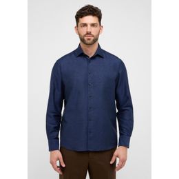 Eterna Herren Langarmhemd "COMFORT FIT"midnight, Gr. 45, Twill, 59% cotton, 41% Leinen, Hemden