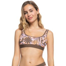 Roxy Damen Bade-Shirt "Throw Back", braun, Gr. XL, 87% Nylon, 13% Elasthan, Bikini-Oberteile