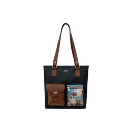 DOGO Damen Umhängetasche "Multi Pocket Bag Shopper-Tasche Todo Bien Damen Schultertasche", blau, Lacklederimitat, Taschen, Handgefertigt