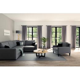 Vorhang HOMING, B:140cm H:245cm, grau, Obermaterial: 100% Polyester, Wohnzimmer, Gardinen, "Sven", Fertigschal