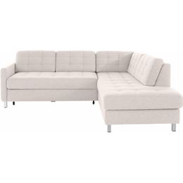 Sit & More Ecksofa SIT & MORE, B:233cm H:80cm T:196cm, beige, Struktur fein (100% Polyester), Wohnzimmer, Sofas, "Picasso L-Form", wahlweise mit Bettfunktion