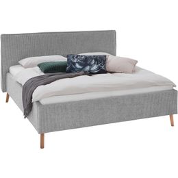 Meise M&ouml;bel Polsterbett MEISE.M&Ouml;BEL, B:185cm L:216cm, beige, Betten, "Riva", mit eichefarbigen Holzf&uuml;&szlig;en, wahlweise mit Bettkasten und Lattenrost