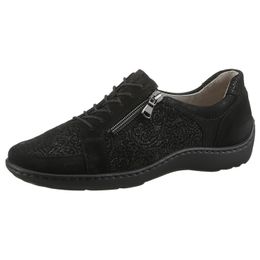 Waldläufer WALDLÄUFER Damen Schnürschuh "HENNI", Gr. 7, schwarz, Nubukleder, Veloursleder, unifarben, Schuhe, Bequemschuh, Komfortschuh, Sneaker, bequeme