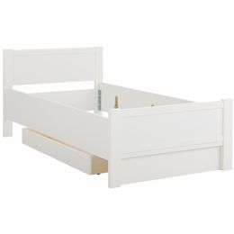 Bett Priess, B:110cm H:85cm L:208cm, wei&szlig;, Jugendzimmer, Betten, "Husum Schlafzimmer Jugendzimmer Rahmenbett", mit Komforth&ouml;he verschiedene