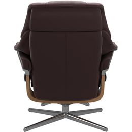 stressless "Reno" Set, Relaxsessel mit Hocker, mit Hocker, mit Cross Base, Gr&ouml;&szlig;e S, M & L, Holzakzent Eiche