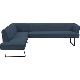 Eckbank, B:270cm H:83cm T:197cm, blau, exxpo - SOFA FASHION, Esszimmer, Sitzb&auml;nke, "Americano", mit Keder und Metallf&uuml;&szlig;en, Bezug in verschiedenen
