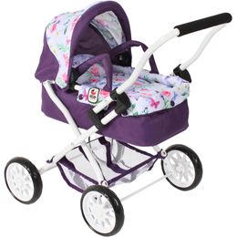 Bayer Chic 2000 CHIC2000 Kinder Puppenwagen "Smarty, Mini-Kuschelwagen", lila, Kunststoff, Metall, Stoff, B:56cm H:56cm T:56cm, Puppenwagen, mit herausnehmbarer