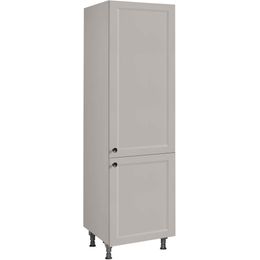 Hochschrank Nobilia, B:60cm H:216,6cm T:58,3cm, grau, K&uuml;che, Schr&auml;nke, ""Cascada", Ausrichtung w&auml;hlbar, mit zwei T&uuml;ren, vormontiert", Breite/H&ouml;he: