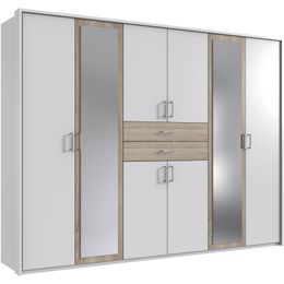 Kleiderschrank wimex, B:270cm H:207cm T:58cm, weiß, Kinderzimmer, Schränke, "Diver Drehtürenschrank mit Spiegel, 180, 225 o. 270cm breit", Bestseller