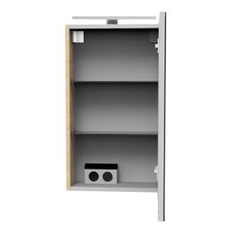 Spiegelschrank Fackelmann, B:40cm H:68cm T:15,3cm, beige, Glas, Badezimmer, Schr&auml;nke, "SBC", Aufsatzleuchte, Schalter und Steckdose, Breite 40cm,