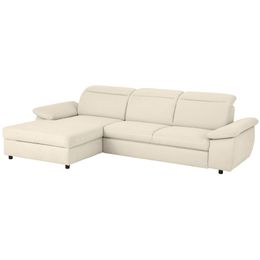 Ecksofa Home Affaire, B:287cm T:178cm, wei&szlig;, Struktur fein (100% Polyester);Luxus-Microfaser Lederoptik (100% Polyester);Soft clean (98% Polyester,