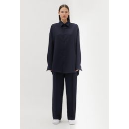 Herren Businesshemddunkelblau, Gr. L, STUDIO SEIDENSTICKER, unifarben, 92% Polyester 8% Elastan, Hemden, Oversized Langarm Kentkragen Uni