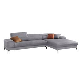 Ecksofa W.Schillig, B:343cm H:70cm T:193cm, grau, Chenille-Flachgewebe R66 (85% Polyester, 15% Nylon), Wohnzimmer, Sofas, "piedroo, Designsofa mit