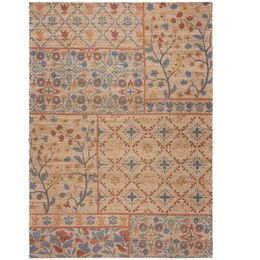 Teppich FLAIR RUGS, B:120cm H:2mm L:170cm, beige, Baumwolle, Kunstfaser, Wohnzimmer, Teppiche, "RILEY BLOCK GEO", Riley Block Geometrischer L&auml;ufer