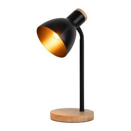 Näve NÄVE Schreibtischlampe "Marie", 1, H: 36,5cm, 1 Stk., schwarz, Büro, Leuchten, Fuß und Schirm z.T. aus Holz, Schirm flexibel beweglich, E14