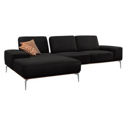 Ecksofa W.Schillig, B:299cm H:88cm T:178cm, schwarz, Longlife Xtra-Leder Z73: Naturwalkleder der Luxusklasse aus den erlesensten Rohh&auml;uten.
