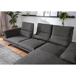 Ecksofa W.Schillig, B:291cm H:94cm T:164cm, grau, Flachgewebe S22 (100% Polyester), Wohnzimmer, Sofas, "broadway, Designsofa mit tollem Sitzkomfort,